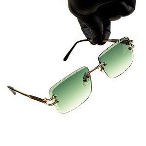 Unbranded | Accessories | Luxury Gem Cut Dark Green Tint Gold Wire ...